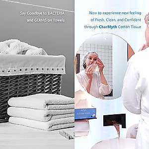 Charmyth Extra Thick Disposable Face Towel, Disposable Makeup Removing Wipes, 100% USA Cotton and 100% Organic & Cruelty Free, Lint-Free Cotton Tissues for Sensitive Skin 1 Count (Pack of 100)