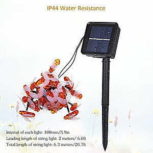 Tomshine Upgraded Solar String Lights Outdoor Waterproof 50 LED Solar Bee Fairy Lights 22.6ft 8 Lighting Modes with Control & Sensitive Light Sensor for Garden, Patio, Yard, Lawn (Warm White)