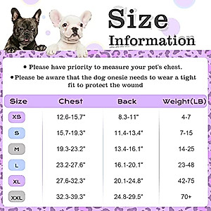 FUAMEY Dog Recovery Suit,Pet Body Suits After Surgery,Lepard Printed Spay Suit for Female Dog,Male Dogs Surgical Neuter Suit,Dog Onesie Alternative to Cone E-Collar,Pet Abdominal Anti Licking Shirt