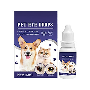 Generic Pet Eye Drops - Pet Eye Brightener, Feline Eye Drops | 20ml Eye Wash Tear Stain Solution for Dogs, Cat Eye Cleanse Gentle Herbal Extract Formula for Puppies and Cats Eye Health Debris Removal