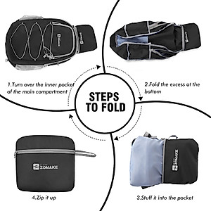 ZOMAKE Lightweight Packable Backpack 28L - Foldable Backpack Water-Resistant Collapsible Backpack Light Daypack for Hiking(Yellow)