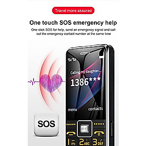 Unlocked GSM Big Button Feature Cell Phone for Elderly, 2.4" Screen Dual SIM 6800mAh Battery SOS Key Mobile Phone Easy to Use (Red)