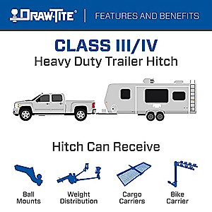 Draw-Tite 76098 Class 3 Trailer Hitch, 2-Inch Receiver, Black, Compatable with 2011-2022 Mitsubishi Outlander Sport, 2011-2022 Mitsubishi RVR