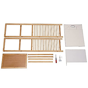 3-Tier Bamboo Laundry Hamper Cabinet Organizer Floor Stand Bathroom Storage Shelf Cabinet with Tilt Out Laundry Basket Dirty Clothes Bag for Laundry Room Bathroom Bedroom Closet