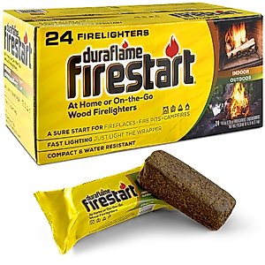 Fire Starter for Indoor and Outdoor Use - Quick Ignition Fire Logs for BBQ, Fireplace, Fire Pit and Campfires (24 Pack) - Fire Starters for Campfires