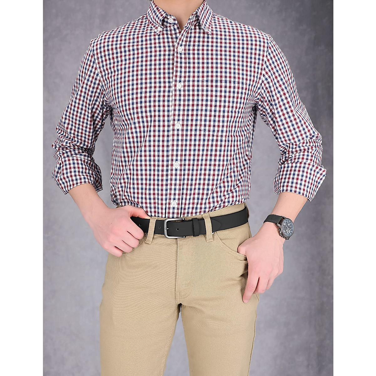 Timberland Men's 35mm Classic Buckle Jean Leather Belts, Black, 42