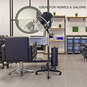 Y-NOT Professional Hairdryer Height Adjustable Hooded Stand Up Bonnet Hair Dryer, Floor Standing Rolling Base with Wheels for Beauty Salon Equipment Home Spa