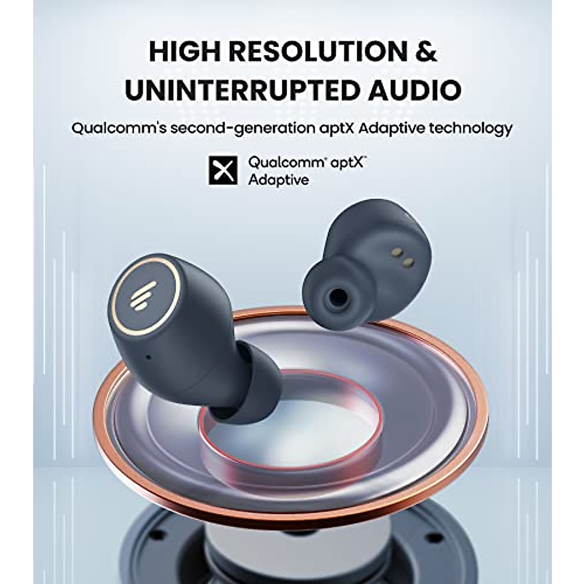 Edifier TWS1 PRO True Wireless Earbuds - Bluetooth V5.2 - Qualcomm® AptX-Adaptive - 42H Playtime - CVC™ 8.0 Call Noise Cancelling - IP65 Waterproof - Touch Control - Built-in Dual Microphones - Grey