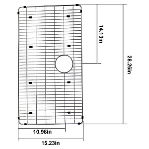EBG2815 Stainless Steel Bottom Grid,Sink Grid,Sink Rack for Bottom of Sink,Kitchen Sink Grid,Sink Protector,Sink Bottom Grid for Elkay sink bowls 28-1/4" x 15-1/4" x 1-1/4"