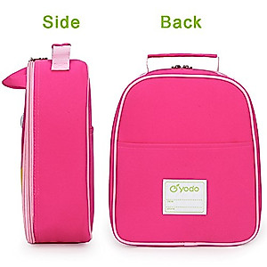 yodo Kids Insulated Lunch Tote Bag with Name Tag, Owl