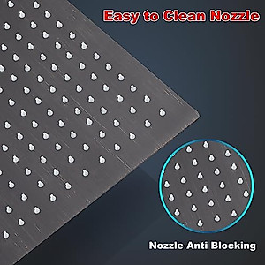 Midanya Rainfall Shower Head Oil-Rubbed Bronze 12 Inch Square Stainless Steel Rain Showerhead High Pressure Waterfall Crackproof Coverage with Silicone Nozzle 1/16" Ultra Thin Design Swivel Connector