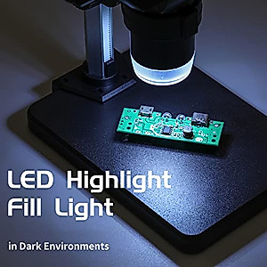 LCD Digital Microscope, 5.5inch 10MP USB 1080P 1000X Magnification Zoom Coin Microscope for Adults, Computer Stereo Microscope, 8 LED Lights, Battery 3000mAh, Stand