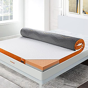 Maxzzz Mattress Topper Twin, 3 Inch Memory Foam Bamboo Charcoal & Copper Dual Side Mattress Topper, Foam Topper with Breathable Removable Cover, Ventilated & CertiPUR-US Certified Bed Topper