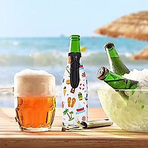 Sublimation Blanks Beer Bottle Insulator Sleeve, 12 Pack 12oz Standard Beer Bottle Cooler Covers Zip-up Bottle Jackets Personalized Sublimation Neoprene Sleeves for Summer Pool Beach Party Favors