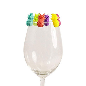 Golandstar Pineapple Model Glass Marker 6pcs Set Silicone Drink Wine Beer Glass Markers Charms Tags, Silicone, silicone