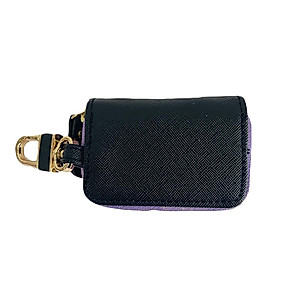 Huositi Cute cartoon small wallet ladies short wallet leather bag men's key case (Black)