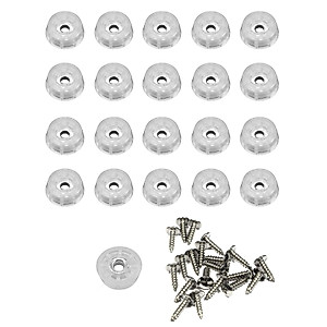 20 Small Clear Round Rubber Feet W/SCREWS- .250 H X .671 D - Made in USA - Food Safe Cutting Boards Electronics Crafts #