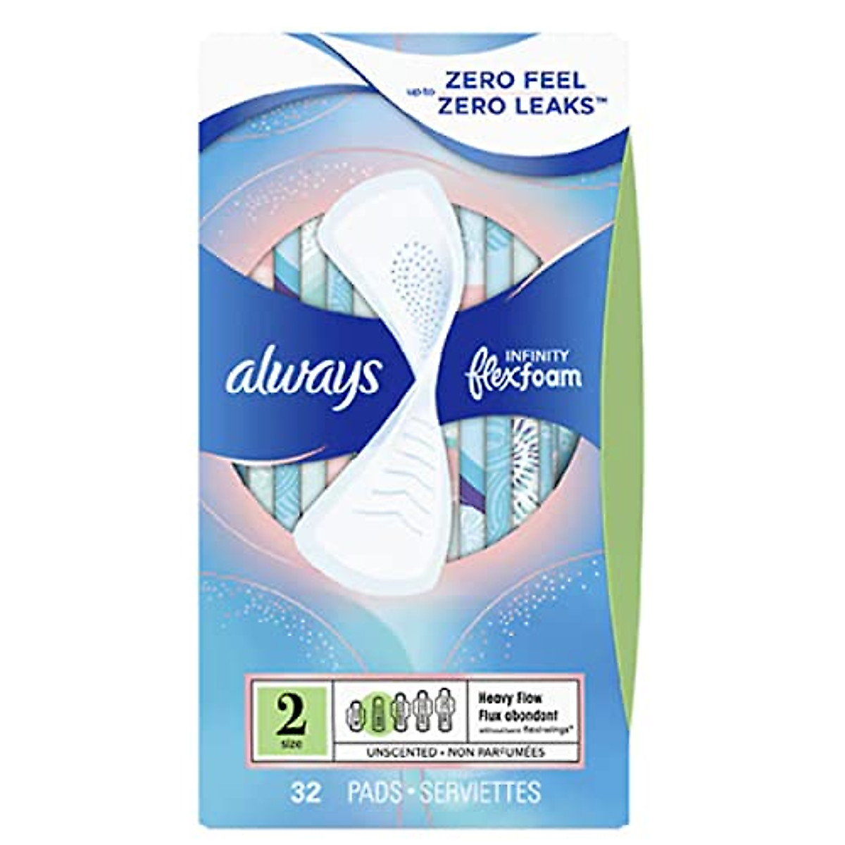 Always Infinity Pads - Heavy Flow without Wings Unscented , 32 Count (Pack of 1)