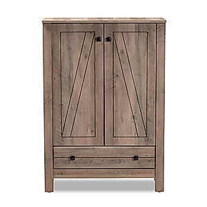Baxton Studio Derek Shoe Cabinets, One Size, Natural Oak
