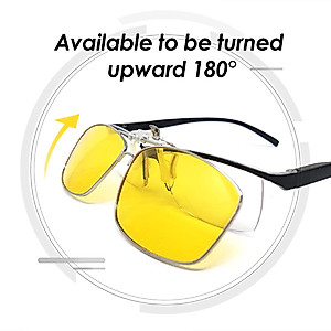 TERAISE Clip On Night Driving Glasses/men’s Clip on Sunglasses With Flip Up Function Suitable Driving Outdoor Sports