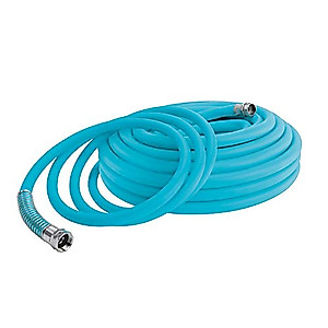 Aqua Joe AJPGH50-DWS 5/8 in 50 Ft. Hybrid Polymer Flex Kink Free Hose, Blue