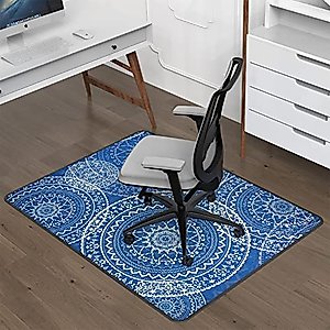 Heavy Duty Office Chair Mat for Carpet and Hardwood Floor Vintage Desk Chair Mat 36'' x 48'' Jacquard Woven Surface Bohemian Floor Protectors for Chairs Inspiration