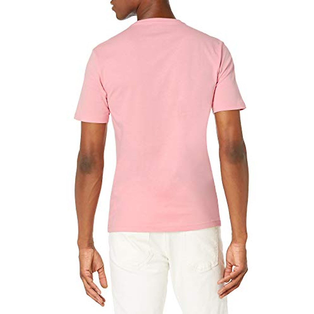 Amazon Essentials Men's Slim-Fit Short-Sleeve V-Neck T-Shirt, Pack of 2, Light Pink/White, X-Large