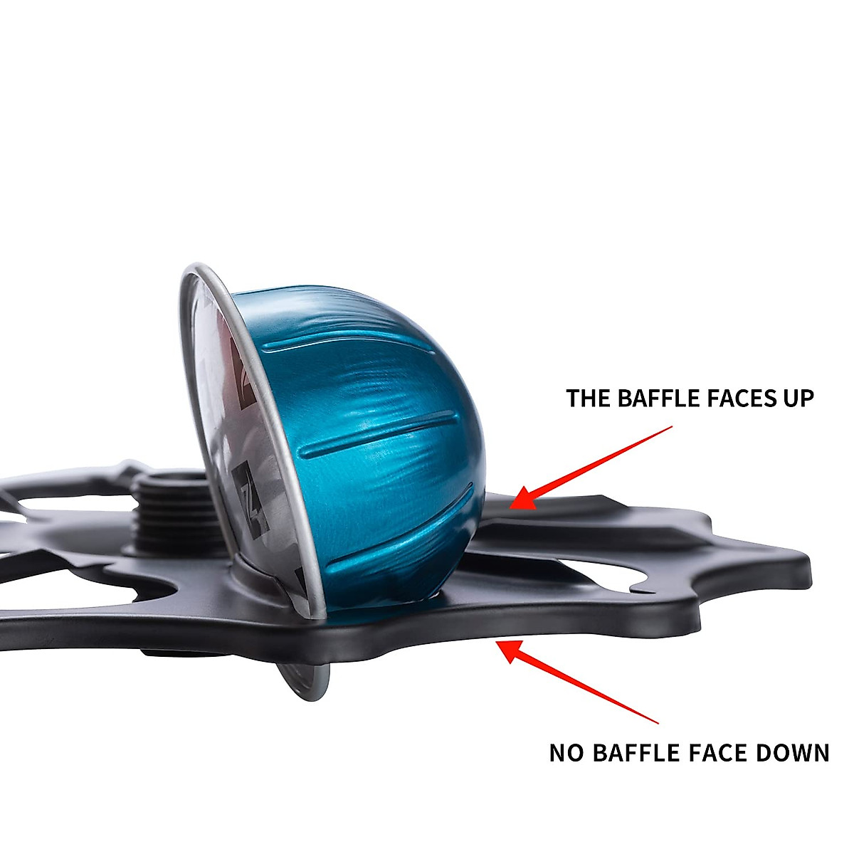 FlagShip 50 Vertuo Pods Carousel Holder Black Coffee Pod Holder 360° Rotating Rack Stand for Vertuoline Pods 5 Tier (50 Pods Capacity)