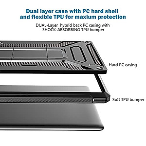 DJ&RPPQ All-New Fire HD 10 & Fire HD 10 Plus Tablet Case (Only compatible with 11th generation tablet, 2021 release) Lightweight Armor Series Full Cover with Stand for Amazon Fire HD 10 2021 - Black