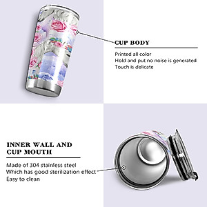 YETTASBIN Unicorn Tumbler with Straw Lid, 12oz Stainless Steel Tumbler Cup Double Wall Vacuum Insulated Travel Coffee Mug for Hot and Cold Drinks