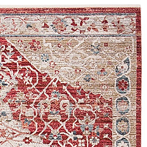SAFAVIEH Kenitra Collection 10' x 14' Red / Beige KRA661R Vintage Oriental Distressed Area Rug