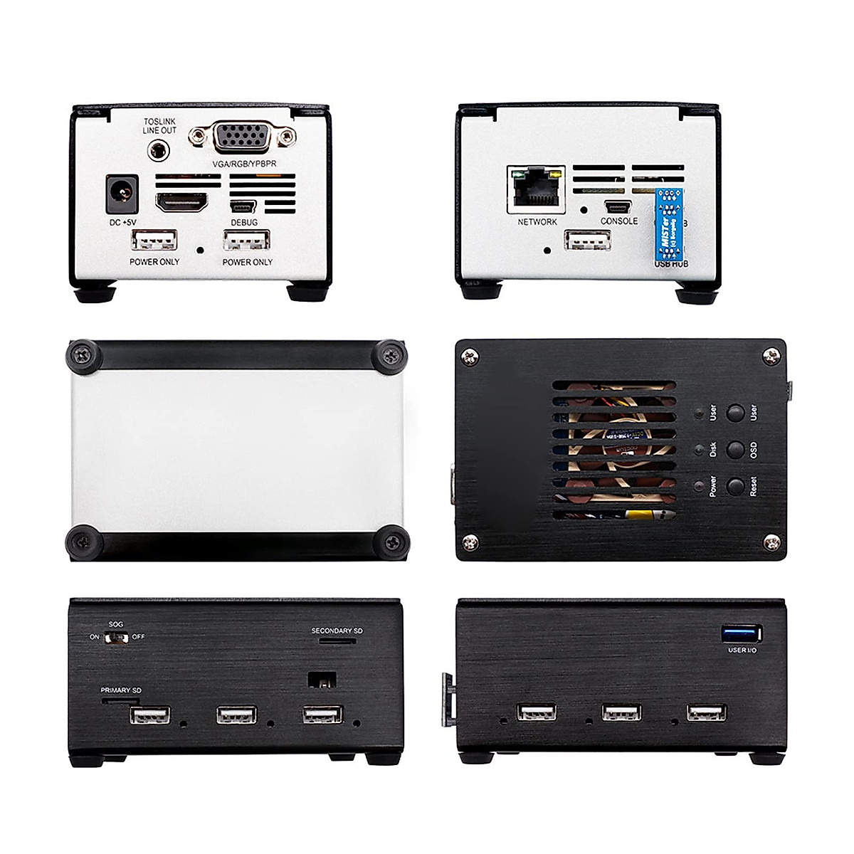 Jeankak Mister FPGA Metal Housing Kit, 32Mb SDRAM Board with Tutorial, USB Hub V2.1 Io Board Metal Housing Set for Simulates Game Consoles, Computers, and Arcade Boards