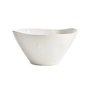La Rochere Bee Ceramic Salad Serving Bowl Ecru
