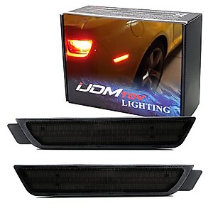iJDMTOY Smoked Lens Red Full LED Rear Side Marker Light Kit Compatible With 2010-15 Chevy Camaro, Powered by 27-SMD LED, Replace OEM Back Sidemarker Lamps