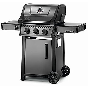 Napoleon Freestyle 365 Propane Gas BBQ Grill - F365DPGT - Barbecue Gas Cart, With 3 Burners, Folding Side Shelves, Instant Failsafe Ignition, Porcelain Coated Cast Iron Cooking Grids