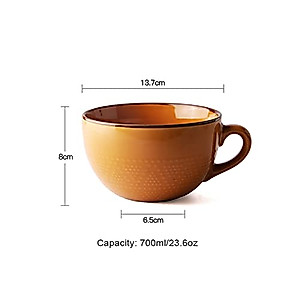 ramen bowl set,fruit bowl,ramen bowl,large serving bowls,Coffee Cup Soup Mug Ith Lid & Handle Salad Bowls for Cereal Milk Dessert Oatmeal Ramen Bowls,Microwave Safe-E-700ml/23.6oz (Color : C, Size :