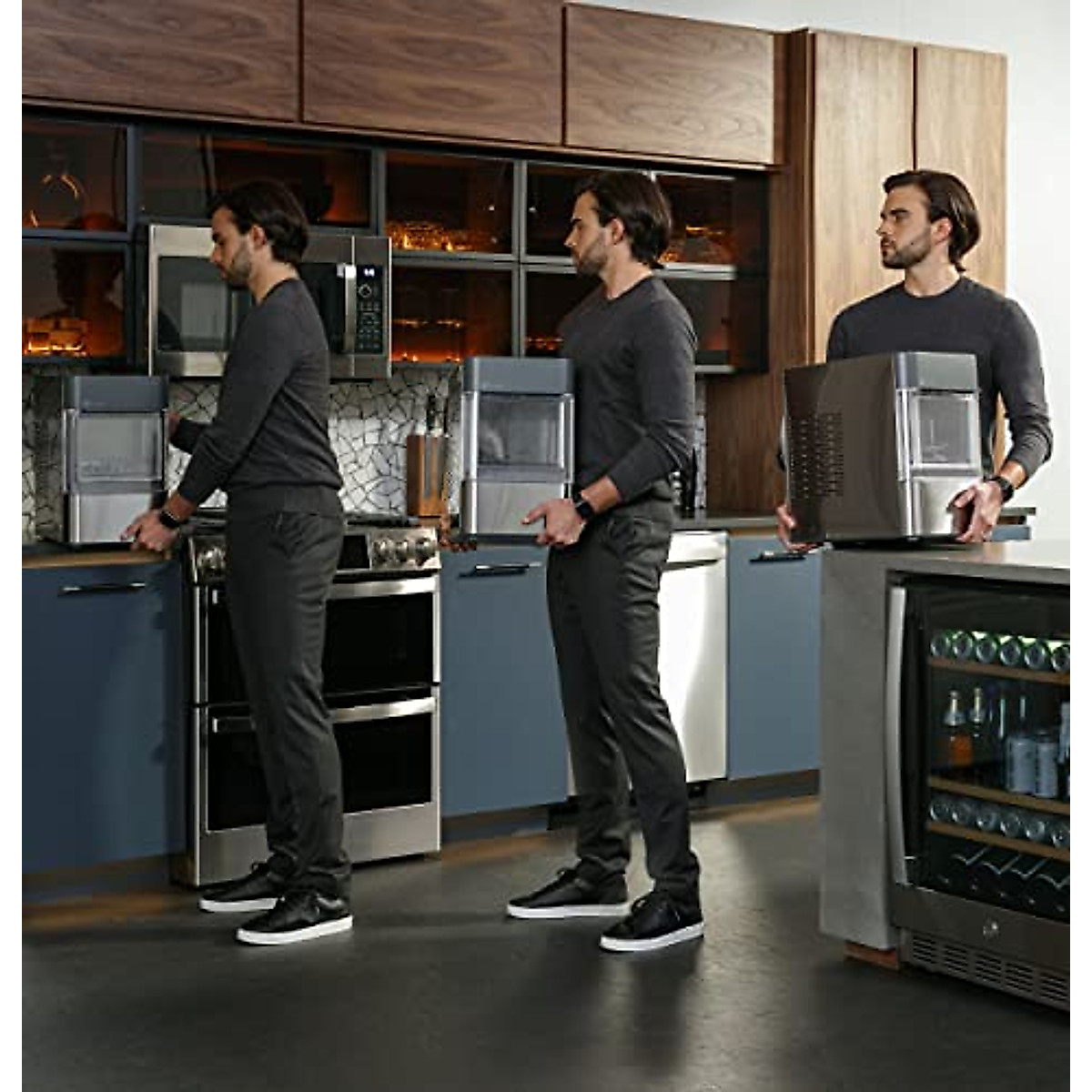 GE Profile Opal 2.0 | Countertop Nugget Ice Maker with Side Tank | Ice Machine with WiFi Connectivity | Smart Home Kitchen Essentials | Stainless Steel