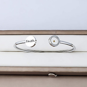 FAADBUK Christian Gift Cross Mustard Seed Bracelet Faith Mustard Seed Jewely Religious Inspirational Jewelry (Faith Mustard Seed Br-S)