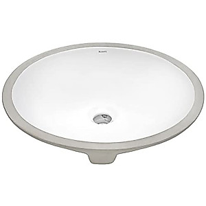 Ruvati 18 x 15 inch Undermount Bathroom Sink White Oval Porcelain Ceramic with Overflow - RVB0618