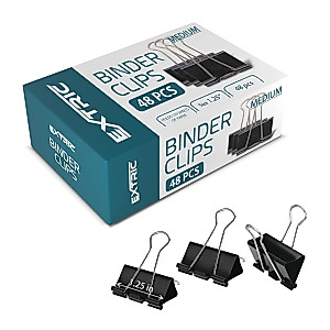 Binder Clips - 48 Medium Binder Clips, Binder Clips Medium, Binder Paper Clips, Binder Clip, Clips Office Supplies