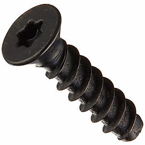 Small Parts 0406LTFB Steel Thread Rolling Screw for Plastic, Black Oxide Finish, 82 Degree Flat Head, Star Drive, #4-20 Thread Size, 3/8" Length (Pack of 100)