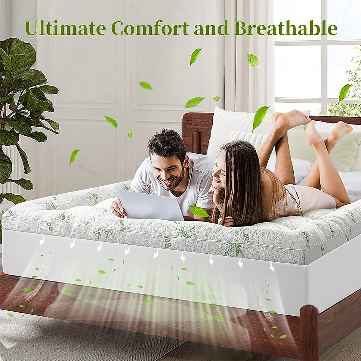 Shilucheng Twin XL Mattress Topper, Cooling Mattress Pad for Back Pain, Extra Thick 1000 GSM Down Alternative Fill, Soft Breathable Pillow Top Mattress Cover with 8-21" Deep Pocket (39"x80")