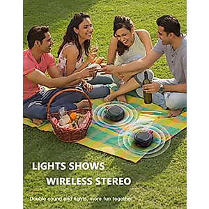 Updated Shower Speaker, IPX7 Waterproof Portable Bluetooth Speakers with Stereo Pairing, Wireless for Bike Kayak Pool Beach Outdoor