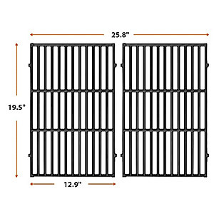 MixRBBQ 19.5 inch Grill Grate Replacement Parts for Weber Genesis 300 S310 S320 S330 E310 E320 E330 EP310 EP320 EP330 Gas Grills, Cast Iron Cooking Grates Replacement Parts for Weber 7524, 7528