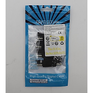 zdyCGTime 4Pack SAE Connector SAE Polarity Reverse Adapter 1.9"x0.28" Gender Charger, Solar Panel Battery Power Charger SAE Male to Male Plug Changer Adapter