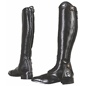 TuffRider Ladies Regal Field Leather Tall Riding Boots with Laces Black Width Wide (Horse Riding Equestrian) Black 8.5 W