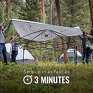 Coleman OneSource Rechargeable LED Lighted Canopy, 10 x 10ft Canopy Tent, Shade Canopy Great for Beach, Yard, Tailgates, & Parties