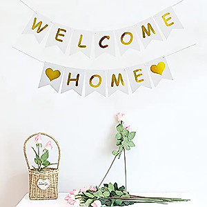 Mannli Welcome Home Banner Decoration with Letax Balloons for New Home Baby Shower Family Party Decorations