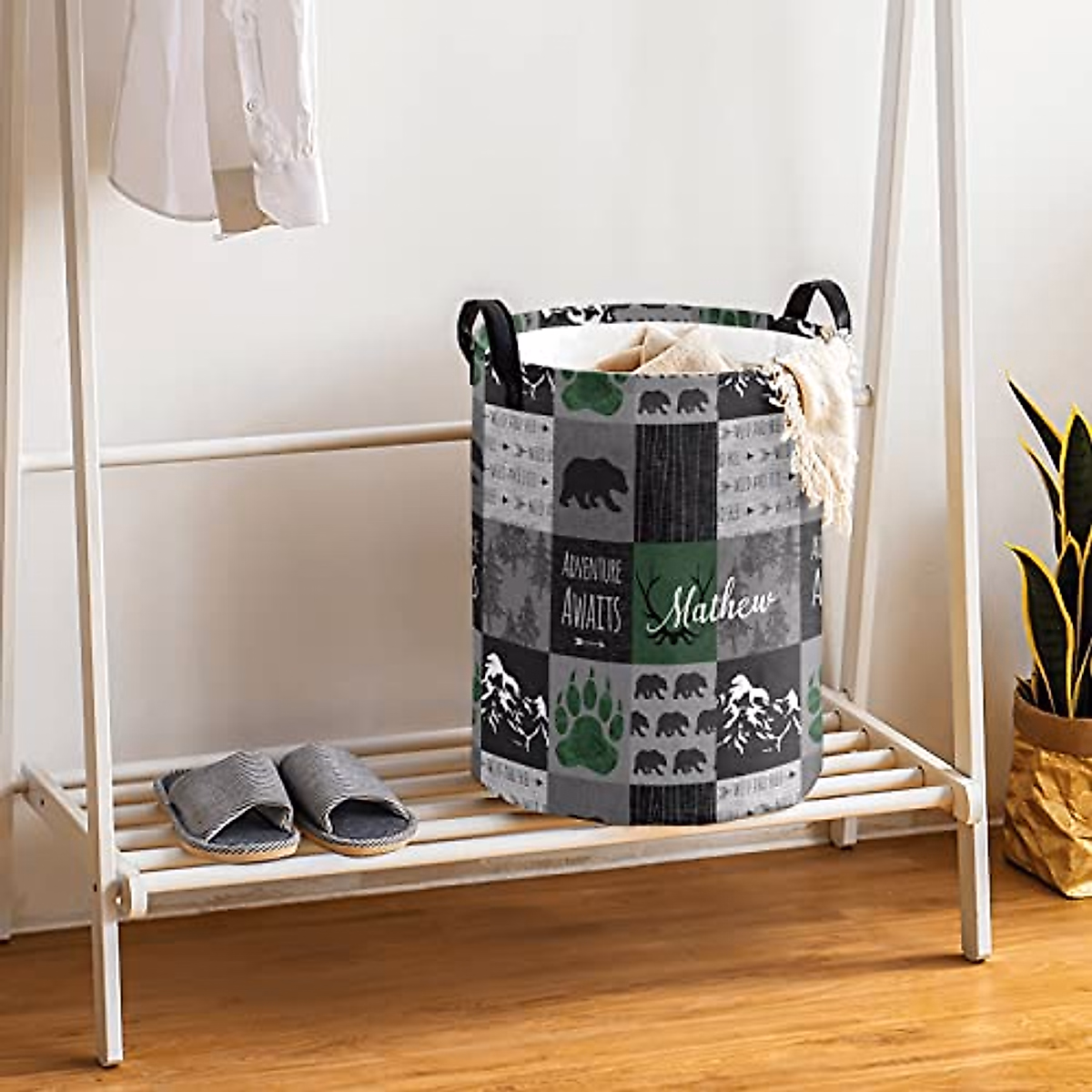 Adventure Bears Personalized Laundry Basket ,Custom Foldable Storage Bins Laundry Hamper for Nursery Pet Toys Clothes