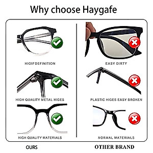 Haygafe Vintage Clear Glasses for Women Men Cute Square Frame Fake Non-prescription Eyeglasses